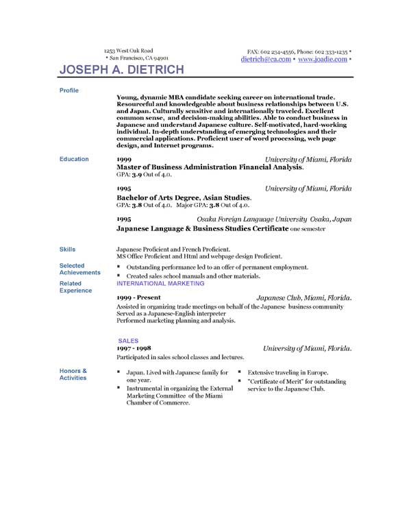 CV Examples FREE Great Examples Of CV By EasyJob Examples CVs EasyJob