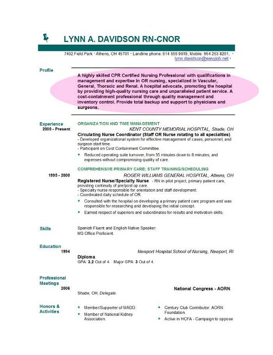 Nursing Resume Templates EasyJob EasyJob
